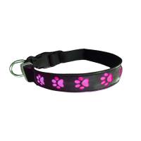 China Multi-Color LED Flashing Dog Collar with USB Charging - 35-54cm Adjustable Nylon Pet Safety Collar for sale
