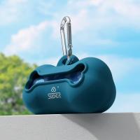 China Sustainable Silicone Dog Poop Bag Holder 9×5.5×4.2cm with Carabiner Clip and Eco-Friendly Waste Bags for sale