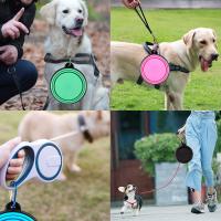 China 350ml & 1000ml Foldable TPE Silicone Dog Bowl - Collapsible Pet Food Water Dish with Carabiner Clip for sale