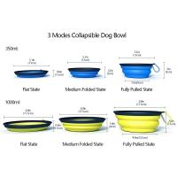 China 350ml & 1000ml Foldable TPE Silicone Dog Bowl - Collapsible Pet Food Water Dish with Carabiner Clip for sale