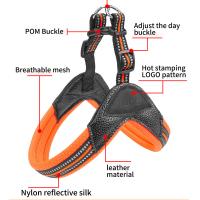 China Black Blue PU Dog Harness Leash Set - 4 Size Options XS S M L with Reflective Safety Strips and POM Buckle for sale