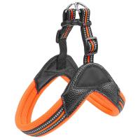 China Black Blue PU Dog Harness Leash Set - 4 Size Options XS S M L with Reflective Safety Strips and POM Buckle for sale