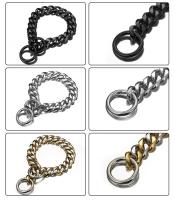 China Stainless Steel Gold Crystal Diamond Dog Collar - 0.3kg Weight, Adjustable M/L/XL Sizes for sale