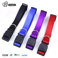 China Custom OEM Dog Collar 1.0-2.5cm Width Adjustable Nylon Pet Collars with Personalized Logo for sale
