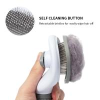 China Self-Cleaning Pet Grooming Brush with Massage Function - 95% Shedding Reduction, 7.87-inch Handle for sale