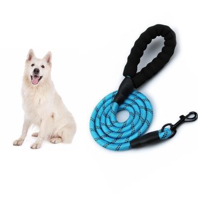 China 5ft Reflective Nylon Dog Leash 150cm 200cm with Zinc Alloy Hardware and Foam Handle for sale