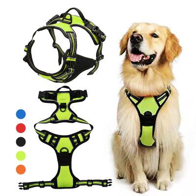 China Neoprene Reflective Dog Harness Set with No-Pull Design - S/M/L/XL Sizes, 5 Colors, Custom Logo Options for sale