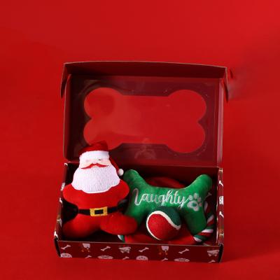 China Christmas Pet Gift Set with Knotted Frisbee and Chewable Toy Ball - One Size Holiday Playtime Accessories for sale