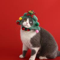 China Christmas Pet Hat Santa Claus Headgear Set with Tree Design - S/L Sizes Carton Material for Cats and Dogs for sale