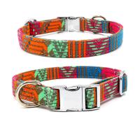 China Bohemian Pet Dog Collar with Metal Buckle S/M/L Nylon Safety Lock for sale