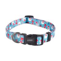 China Christmas Polyester Waterproof Pet Collar Adjustable XS-XL Custom Luxury Dog Gift for sale