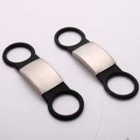 China Custom Engravable Pet ID Tags 2.5x8.5cm Silicone Stainless Steel Anti-Lost Dog Cat Collar Tags for sale