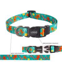 China Christmas Polyester Waterproof Pet Collar Adjustable XS-XL Custom Luxury Dog Gift for sale