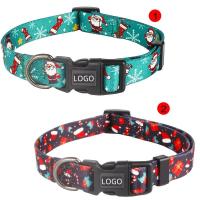 China Christmas Polyester Waterproof Pet Collar Adjustable XS-XL Custom Luxury Dog Gift for sale