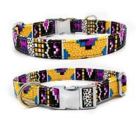 China Bohemian Pet Dog Collar with Metal Buckle S/M/L Nylon Safety Lock for sale