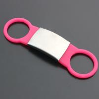 China Custom Engravable Pet ID Tags 2.5x8.5cm Silicone Stainless Steel Anti-Lost Dog Cat Collar Tags for sale