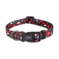 China Christmas Polyester Waterproof Pet Collar Adjustable XS-XL Custom Luxury Dog Gift for sale