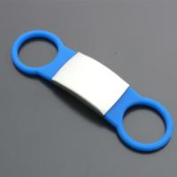 China Custom Engravable Pet ID Tags 2.5x8.5cm Silicone Stainless Steel Anti-Lost Dog Cat Collar Tags for sale