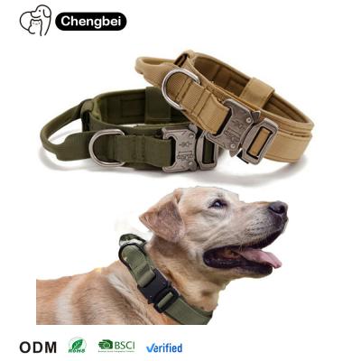 China Custom Heavy Duty Nylon Dog Collar and Leash Set for Tactical K9s Sizes M L XL for sale