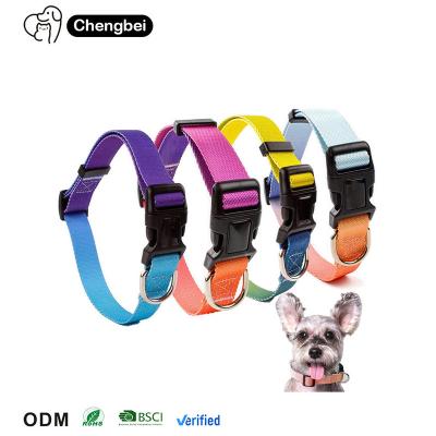 China Custom Logo Luxury Gradient Adjustable Reversible Dog Collar S M L Sizes for sale