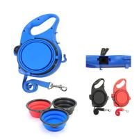 China 5-in-1 Retractable Dog Leash with Water Bottle Bowl - 16ft Nylon Lead & Poop Bag Dispenser for sale