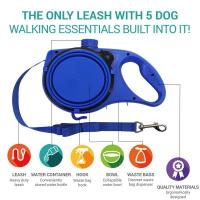 China 5-in-1 Retractable Dog Leash with Water Bottle Bowl - 16ft Nylon Lead & Poop Bag Dispenser for sale