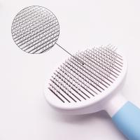 China Stainless Steel Pet Grooming Comb Brush 19x9x6.5cm with Self-Cleaning Feature for Dogs and Cats for sale