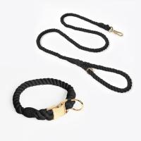 China Multicolor Cotton Rope Dog Leash Collar Harness Set 1.3cm x 120cm Heavy Duty Training Equipment for sale