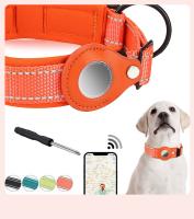 China GPS Air Tag Dog Collar Nylon Adjustable Cat Collar Custom Logo S M L for sale