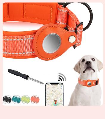 China GPS Air Tag Dog Collar Nylon Adjustable Cat Collar Custom Logo S M L for sale