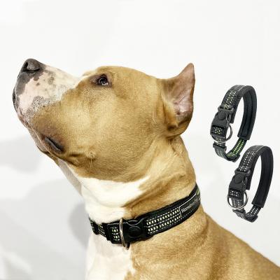 China Custom LED Light Up Dog Collar Nylon Flashing Luminous Safety Pet Collar S M L for sale