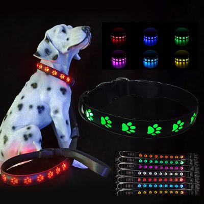 China Custom Logo LED Dog Collar with USB Rechargeable Battery and 4 Sizes (XS/S/M/L) - Multiple Flashing Modes for Night Safety for sale
