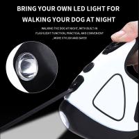 China LED Retractable Dog Leash with Flashlight - 10ft & 16ft Nylon Extendable Lead for Night Walking for sale