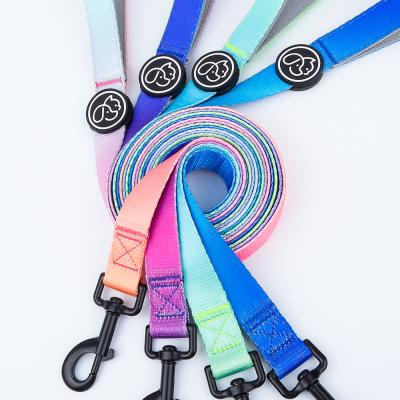 China Gradient Waterproof Dog Leash Set with 36cm Handle - Blue Pink Purple Collar and Lead for Puppies for sale