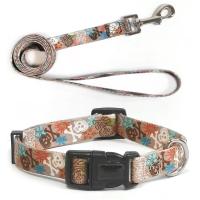 China Custom Eco-Friendly Dog Collar & Leash Set - 4 Sizes (XS-L) with 100 Pcs MOQ and Sublimation Printing for sale