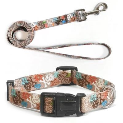 China Custom Eco-Friendly Dog Collar & Leash Set - 4 Sizes (XS-L) with 100 Pcs MOQ and Sublimation Printing for sale
