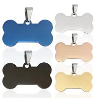 China Stainless Steel Bone Shape Dog ID Tags 2-6cm Custom Engraving in Silver Blue Gold Colors 0.02kg for sale