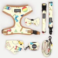 China Custom Logo Print Pattern Personalized Pet Harness Set with Bowknot Decoration and Waterproof Design for sale