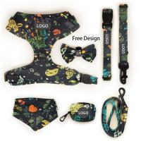 China Custom Logo Print Pattern Personalized Pet Harness Set with Bowknot Decoration and Waterproof Design for sale