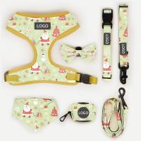 China Custom Pattern Designers Reversible Polyester Pet Harness Sets Personalized Collar Leash and Waterproof Dog Harness Set for sale