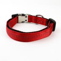 China Dog Collar Soft Reflective Adjustable Nylon Custom Heavy Duty Webbing Padded Buckle Tactical for sale