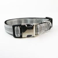 China Dog Collar Soft Reflective Adjustable Nylon Custom Heavy Duty Webbing Padded Buckle Tactical for sale