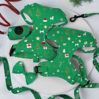 China Custom Dog Harness Set with Bowknot Bandana Collar Leash Polyester Neoprene Sizes XS to XL for sale