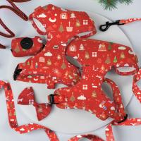 China Custom Dog Harness Set with Bowknot Bandana Collar Leash Polyester Neoprene Sizes XS to XL for sale