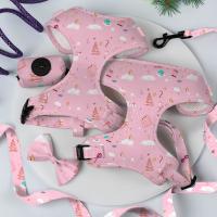 China Custom Dog Harness Set with Bowknot Bandana Collar Leash Polyester Neoprene Sizes XS to XL for sale