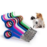 China Professional Stainless Steel Pet Nail Clipper 8x12cm for Dogs and Cats with Safety Guard and 8 Color Options for sale