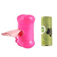 China ODM Bone Dog Waste Bag Dispenser 8x4x5cm PP Poop Bag Holder with Aluminum Ring for Leash for sale