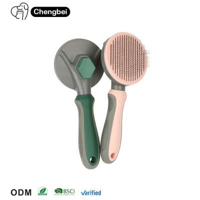 China Self Cleaning Pet Hair Remover Brush Portable Slicker Comb 20x8x7cm Reusable Grooming Tool for Cats Dogs for sale