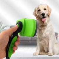 China Reusable Pet Grooming Slicker Brush 18x13x5.8cm Soft Bristle Dog Cat Hair Brush for sale