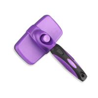 China Reusable Pet Grooming Slicker Brush 18x13x5.8cm Soft Bristle Dog Cat Hair Brush for sale